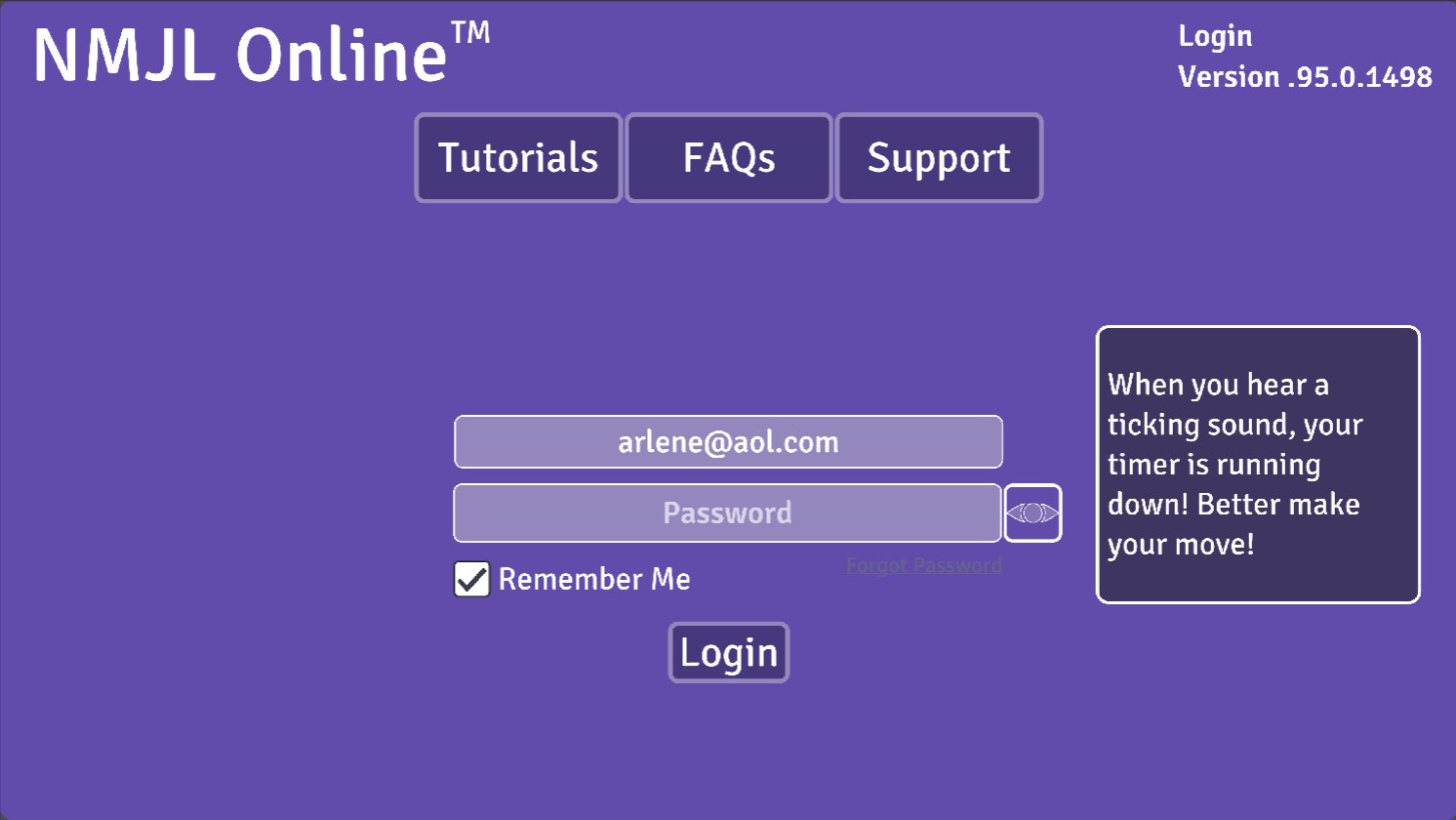 1. Logging In to NMJL Online